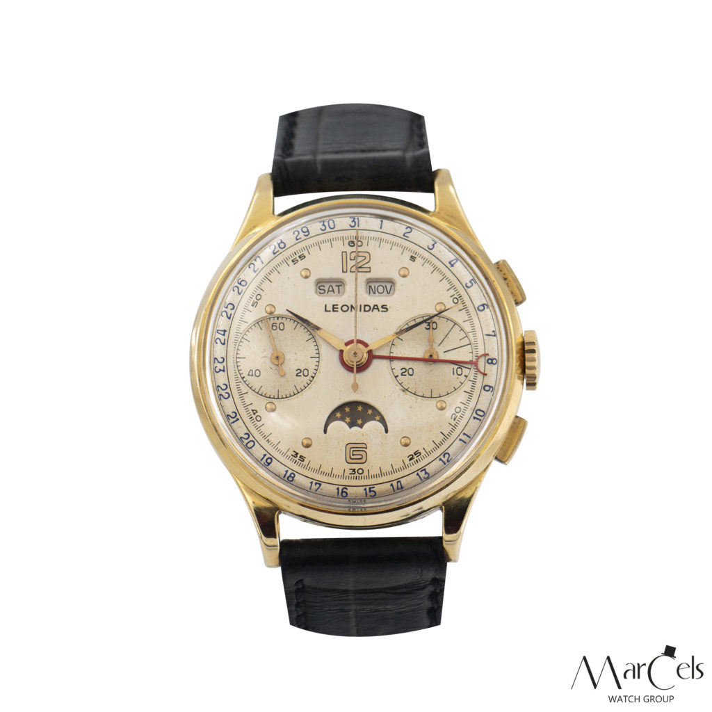 Vintage Leonidas, tripple calendar, moon phase, chronograph, 1950:s ...