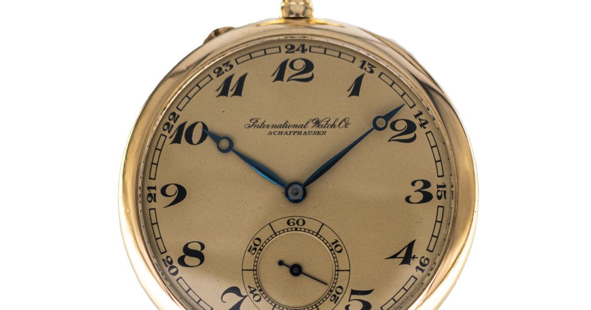 Antique pocket watch from IWC, 18CT gold, 1915 | Marcels Watch