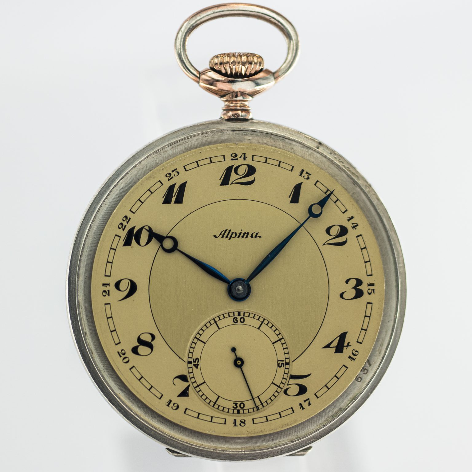 Antique Alpina silver pocket watch, 1930/40s | Marcels Watch