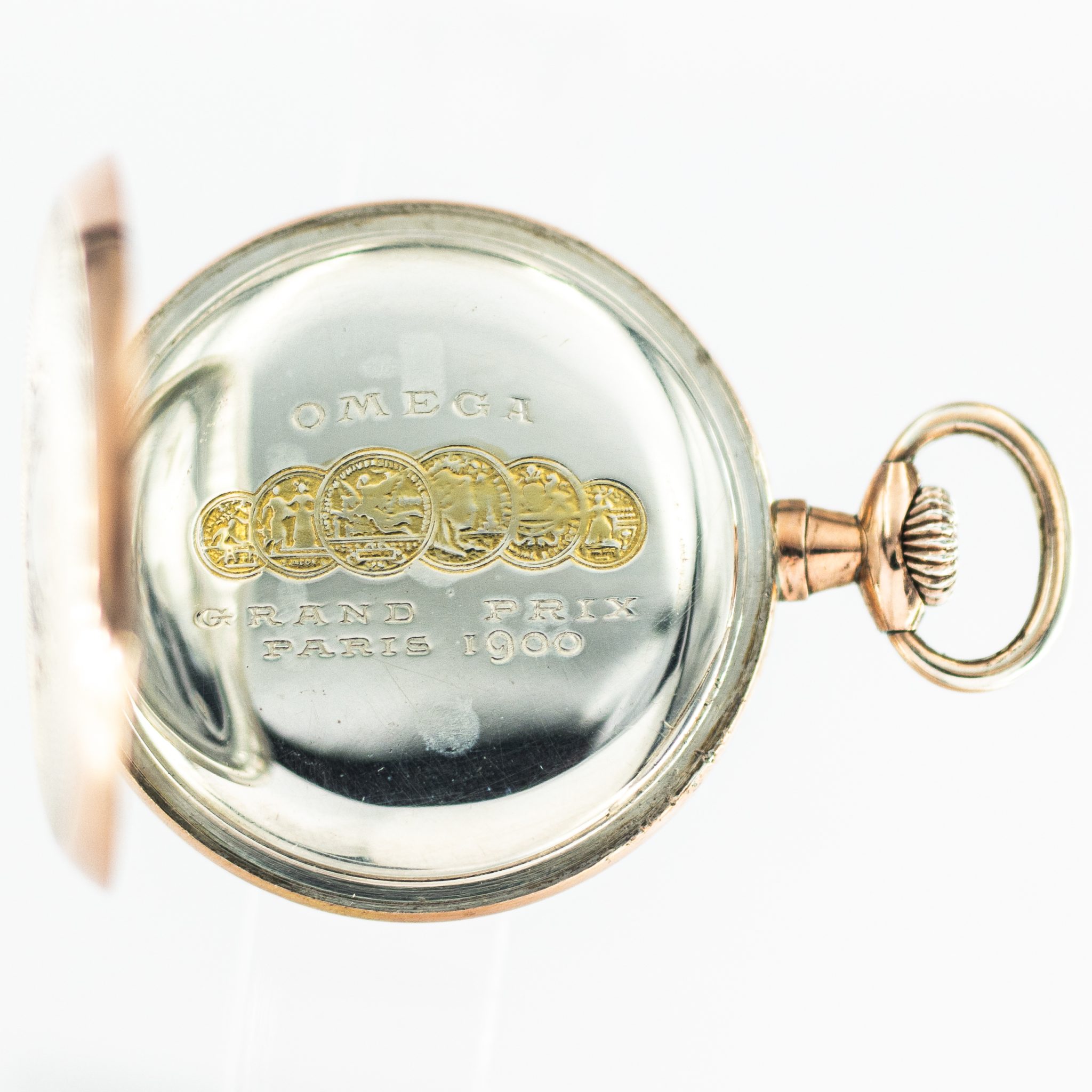 Antique silver ladies pocket watch Omega red twelve, 1914 | Marcels Watch