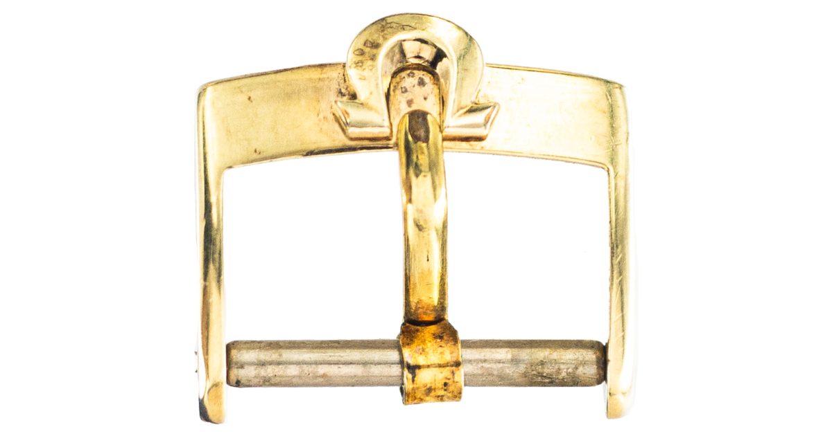 Vintage gold plated Omega pin buckle, 16 mm, 1960s | Marcels Watch